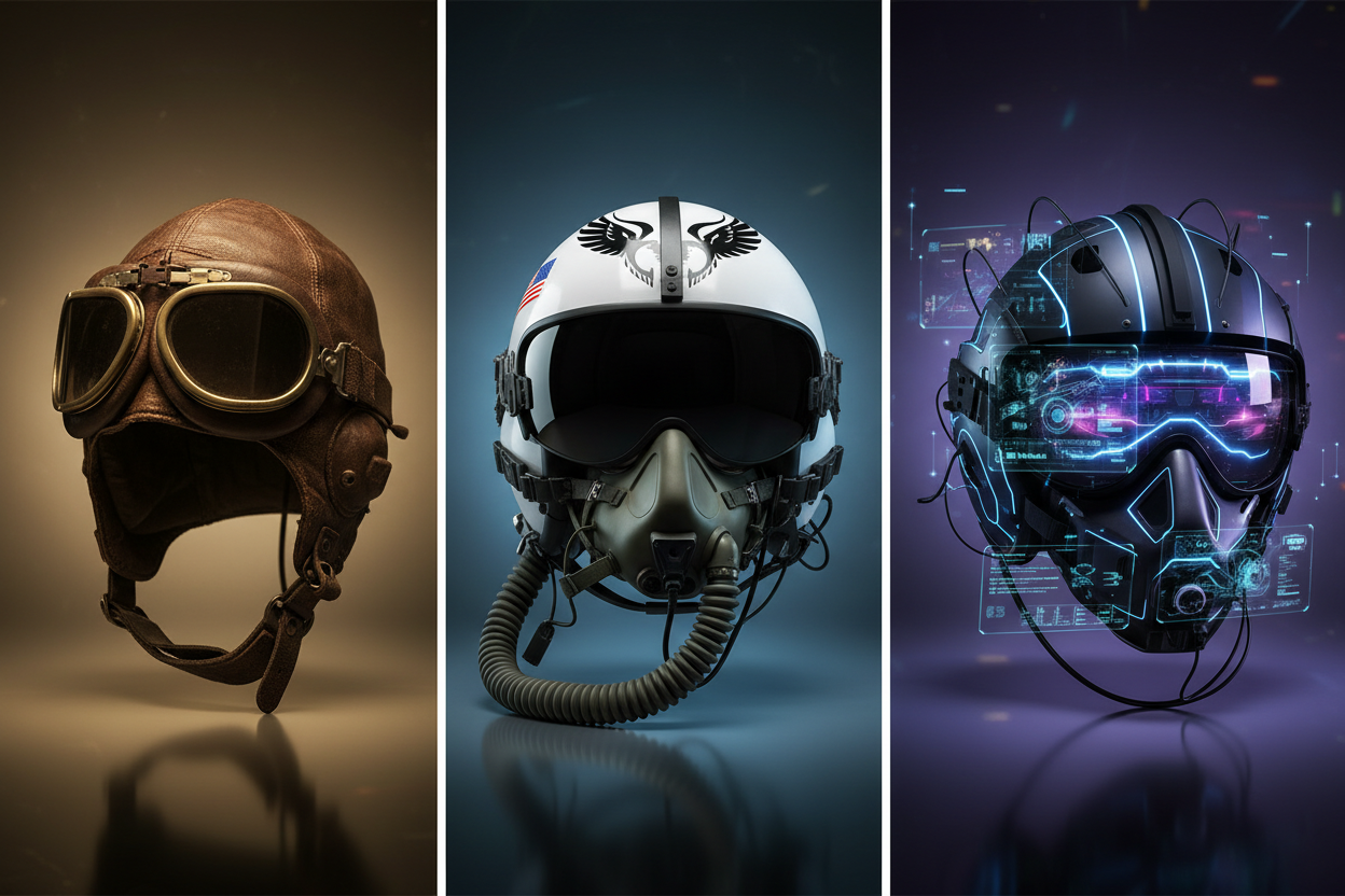 Discover how fighter pilot helmets evolved from WWI leather caps to F ...